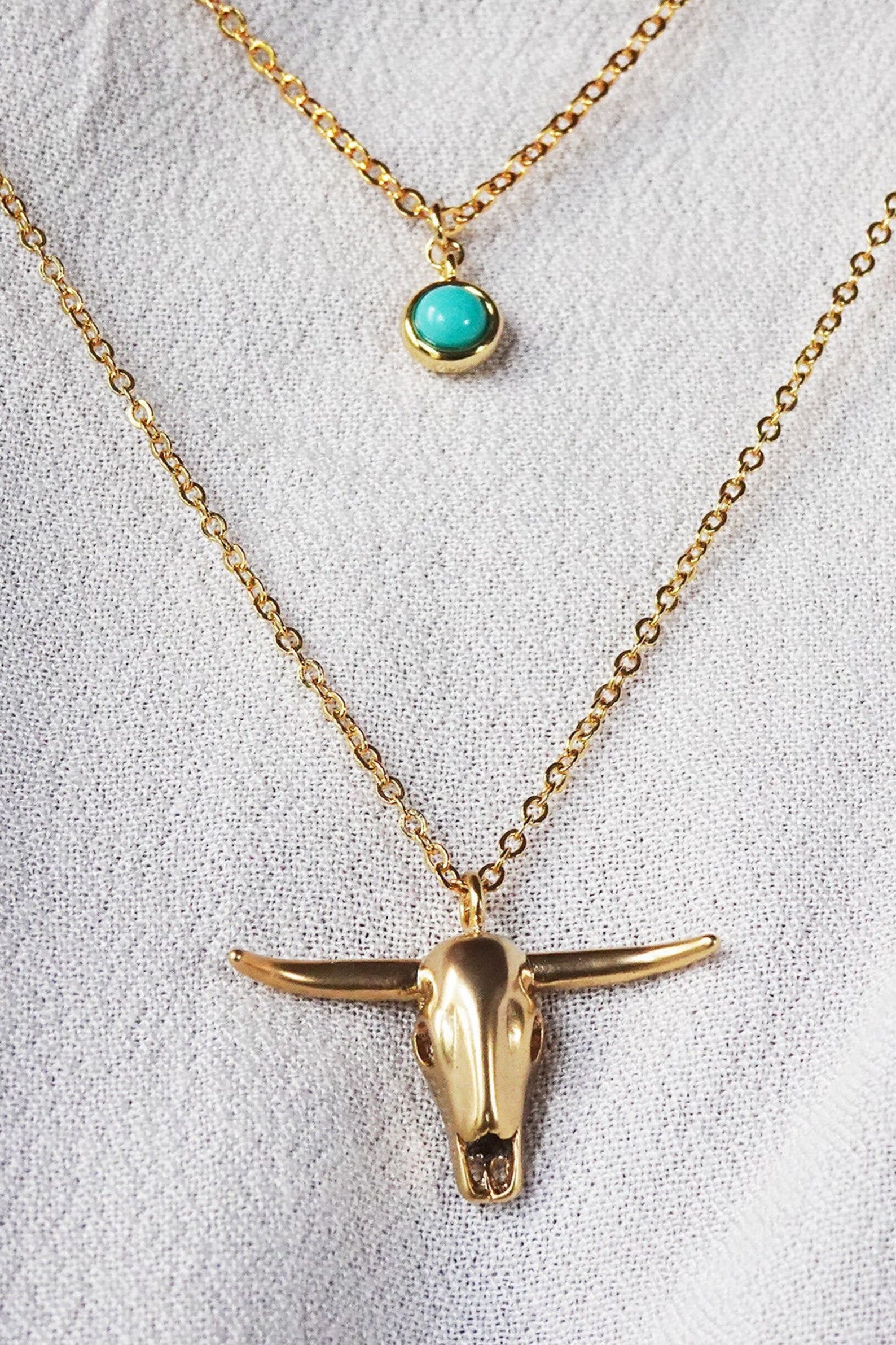 Longhorn necklace bull skull necklace cow skull necklace | Etsy