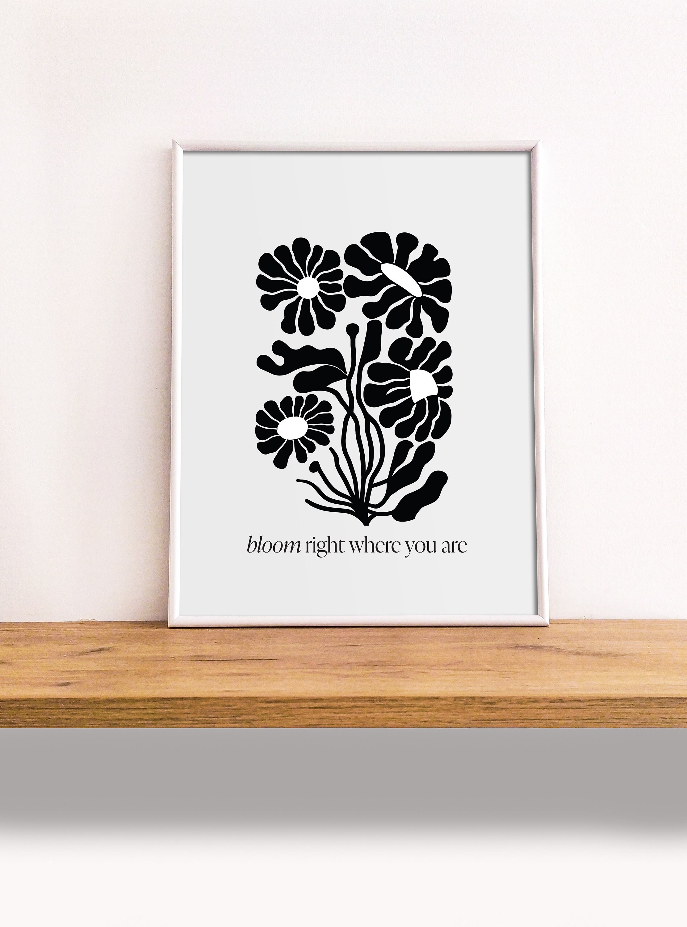 Modern Abstract Floral Art Print Flower Printable Download, Neutral ...