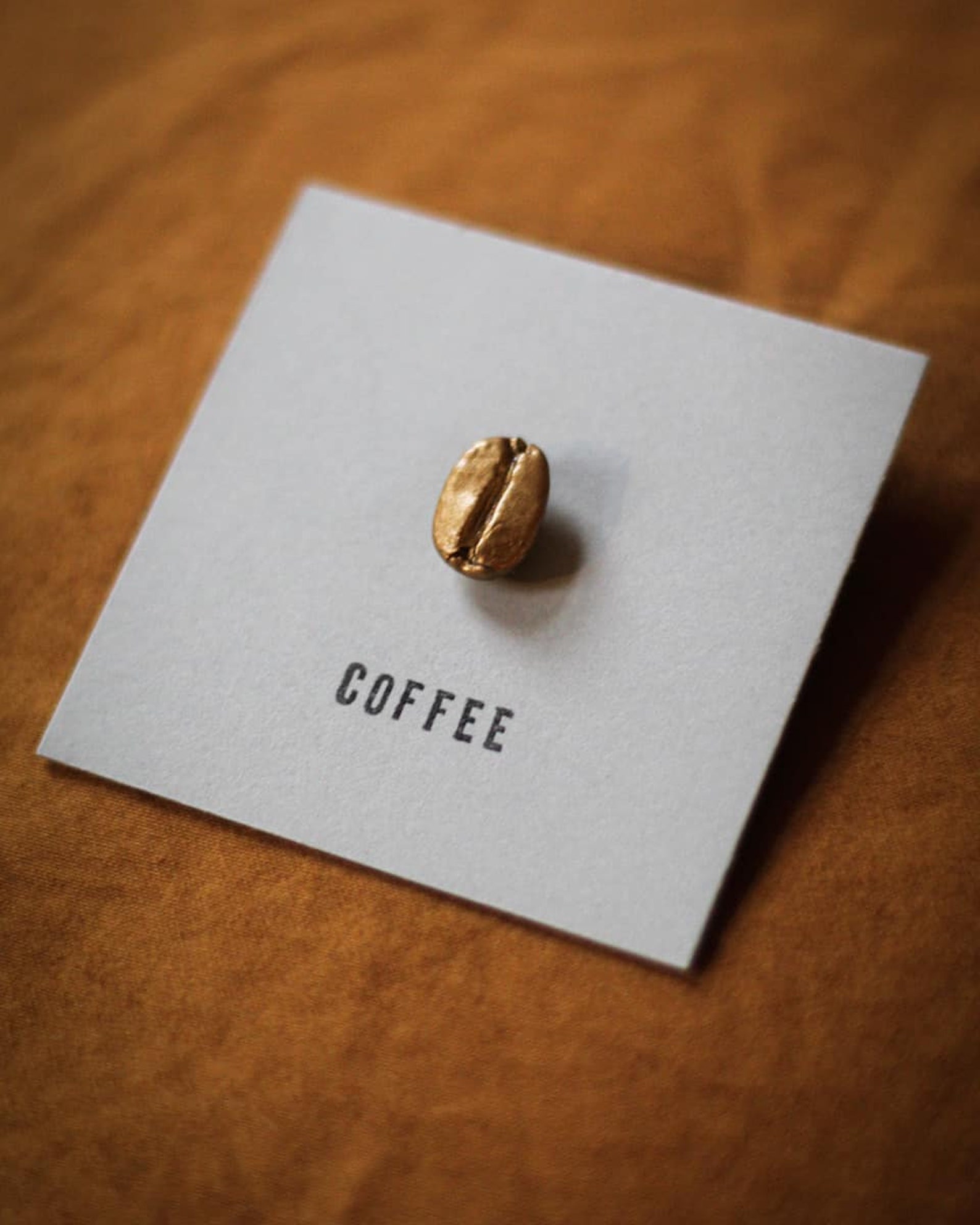 Coffee Bean Pin Badge (GOLD) - Etsy
