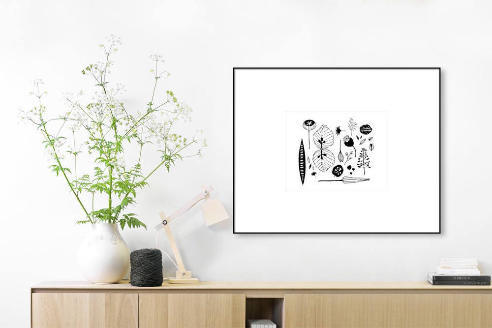 Modern Plant Print Botanical Leaf Art Print Botanical Prints - Etsy