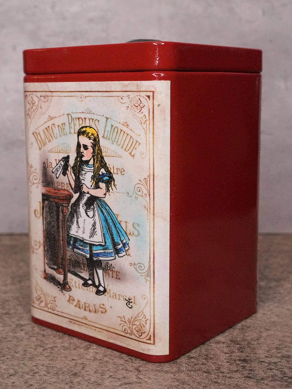 Red Alice in Wonderland Decorative Tea Tin/storage Tin - Etsy