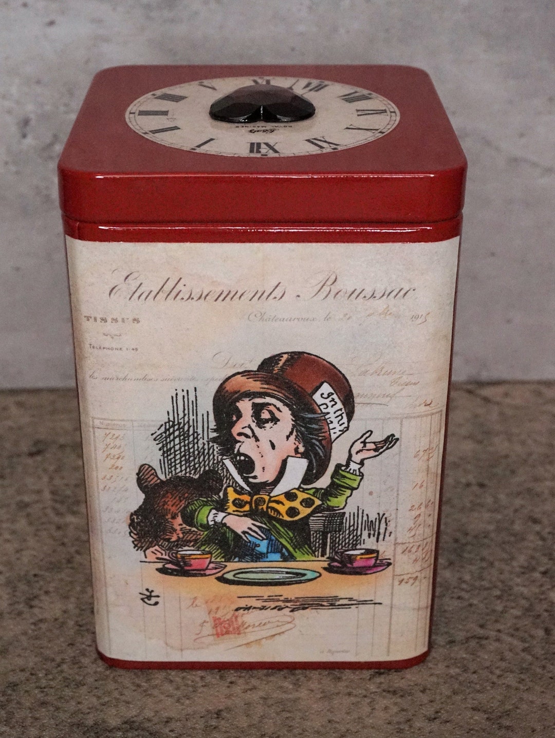 Red Alice in Wonderland Decorative Tea Tin/storage Tin - Etsy