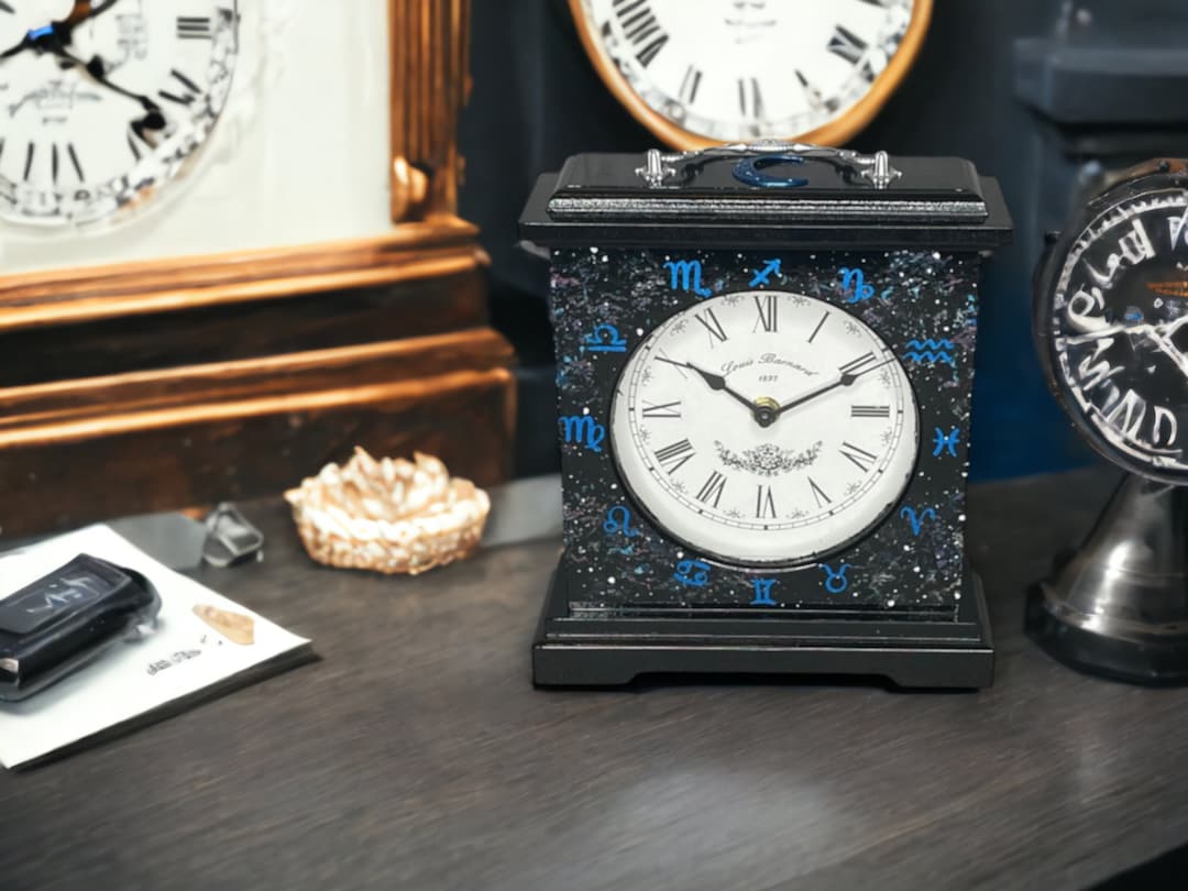Zodiac Galaxy Wooden Desk Clock - Etsy