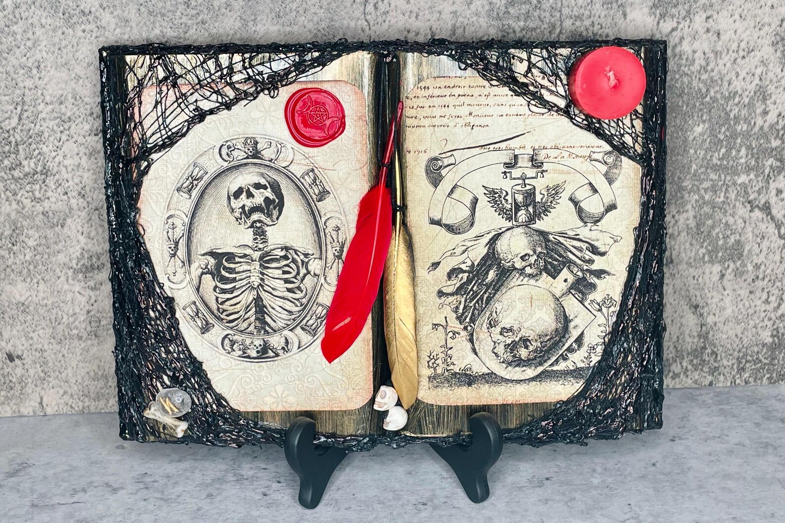 Skeleton Themed Open Spell Book - Etsy