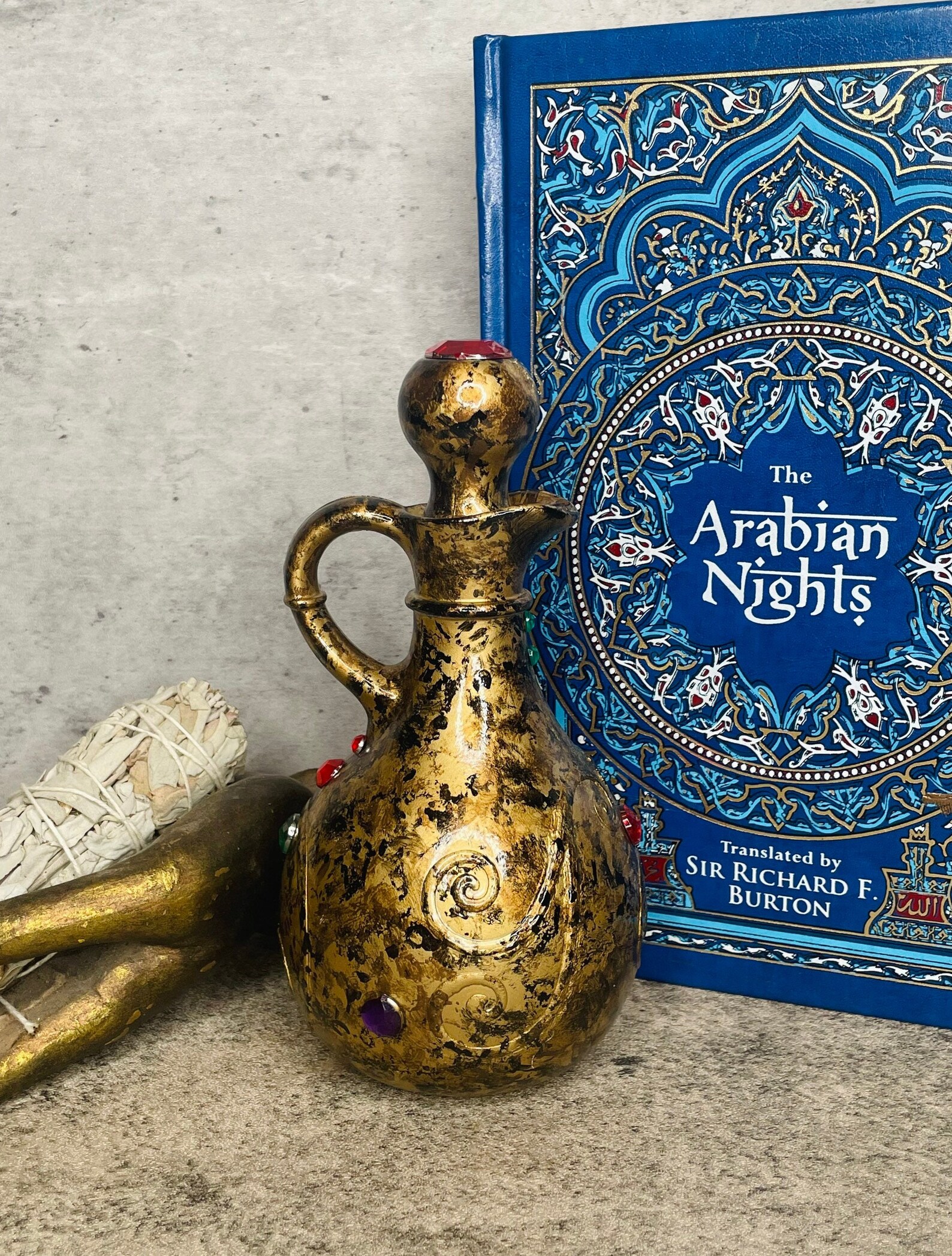 Gold Djinn (genie) Lamp #3 - Etsy
