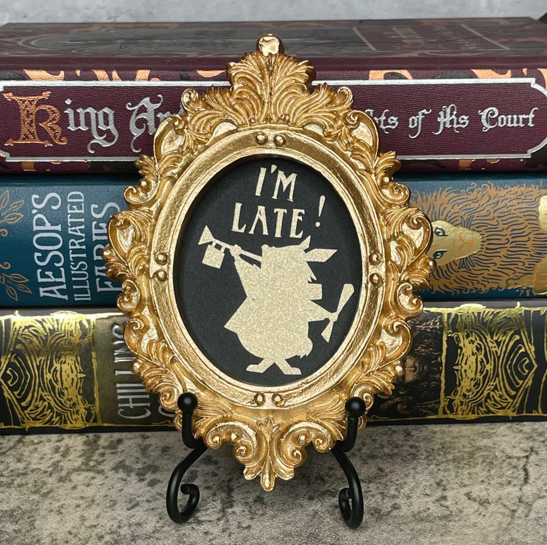 I'm Late Rabbit/alice in Wonderland Themed Gold Frame - Etsy
