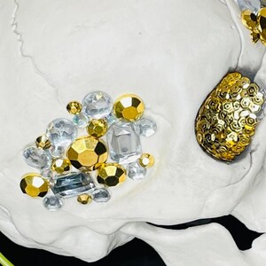 Gold and Clear Crystal Embellished Skull Party Decoration - Etsy