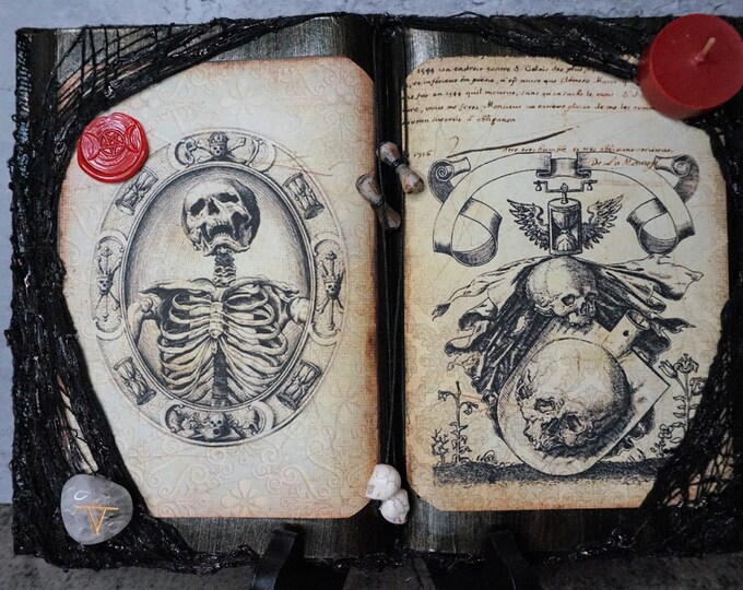 Skeleton Themed Open Spell Book | Etsy