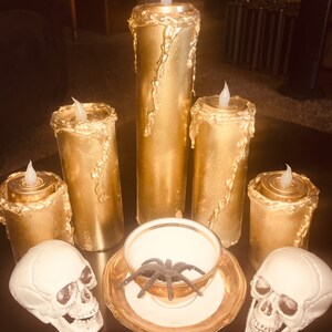 Gold LED Flameless Candle Set - Etsy