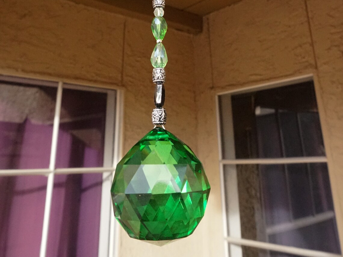 Green Beaded Suncatcher - Etsy