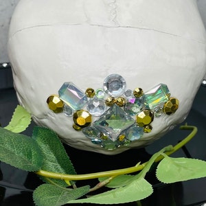 Gold and Clear Crystal Embellished Skull Party Decoration - Etsy