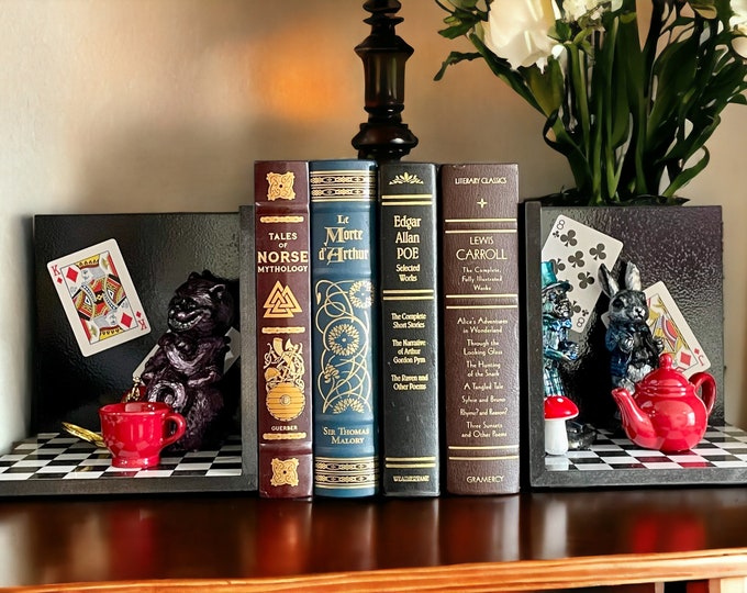 Literary Bookend: Alice's Adventures in Wonderland lewis Carroll - Etsy