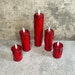 Red LED Flameless Candle Set - Etsy