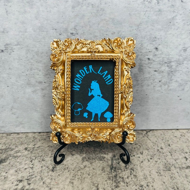 Blue Alice in Wonderland Gold Frame - Etsy