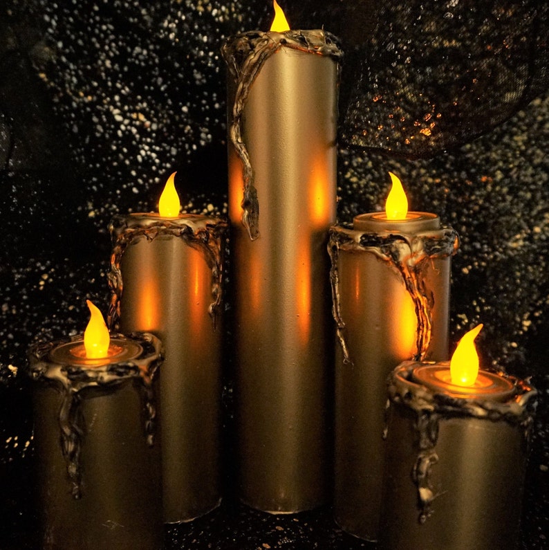 Gold LED Flameless Candle Set - Etsy