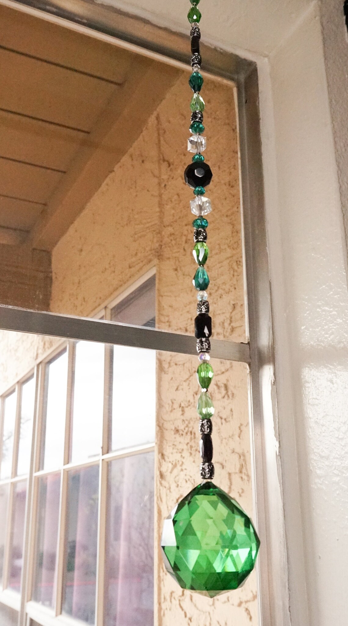 Green Beaded Suncatcher - Etsy