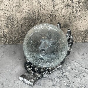 Cracked Glass Orb Skeleton Hand Decoration - Etsy