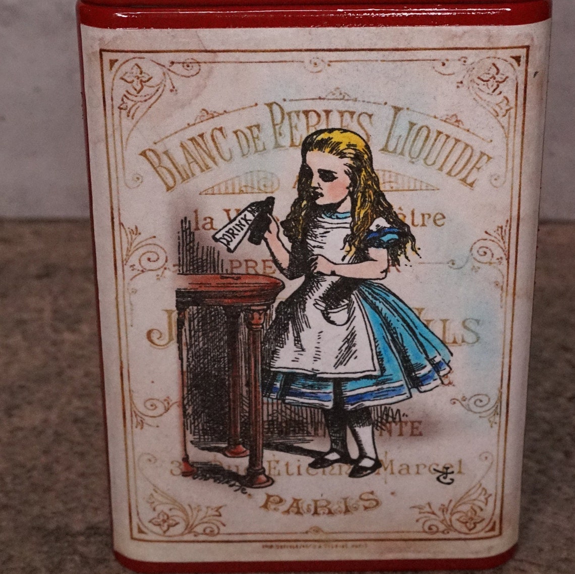 Red Alice in Wonderland Decorative Tea Tin/storage Tin - Etsy