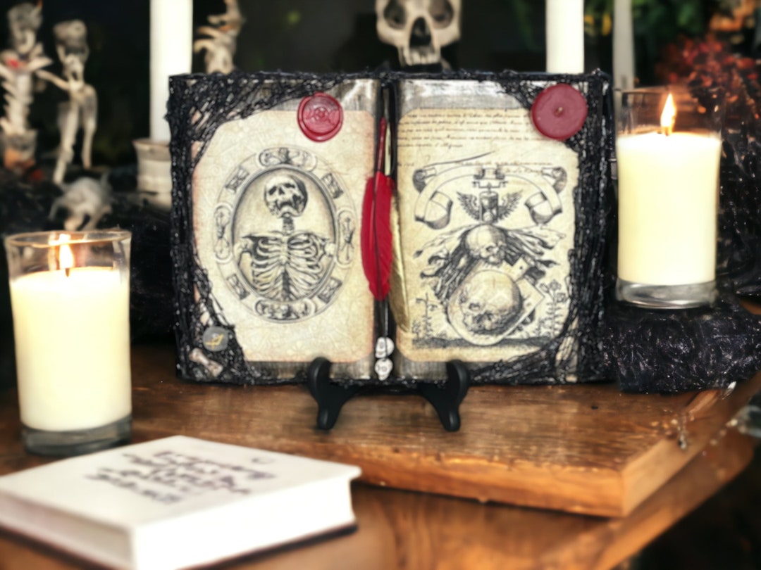 Skeleton Themed Open Spell Book - Etsy