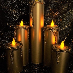 Gold LED Flameless Candle Set - Etsy