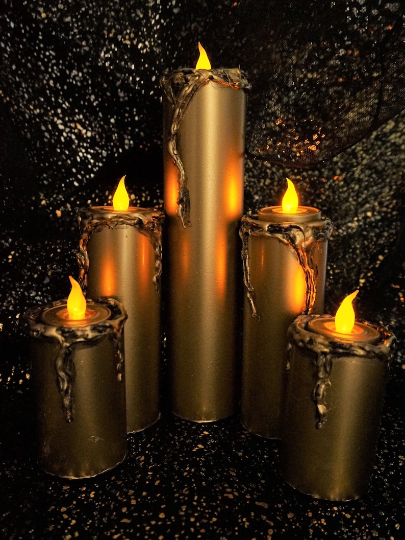 Gold LED Flameless Candle Set - Etsy