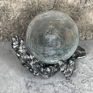 Cracked Glass Orb Skeleton Hand Decoration - Etsy