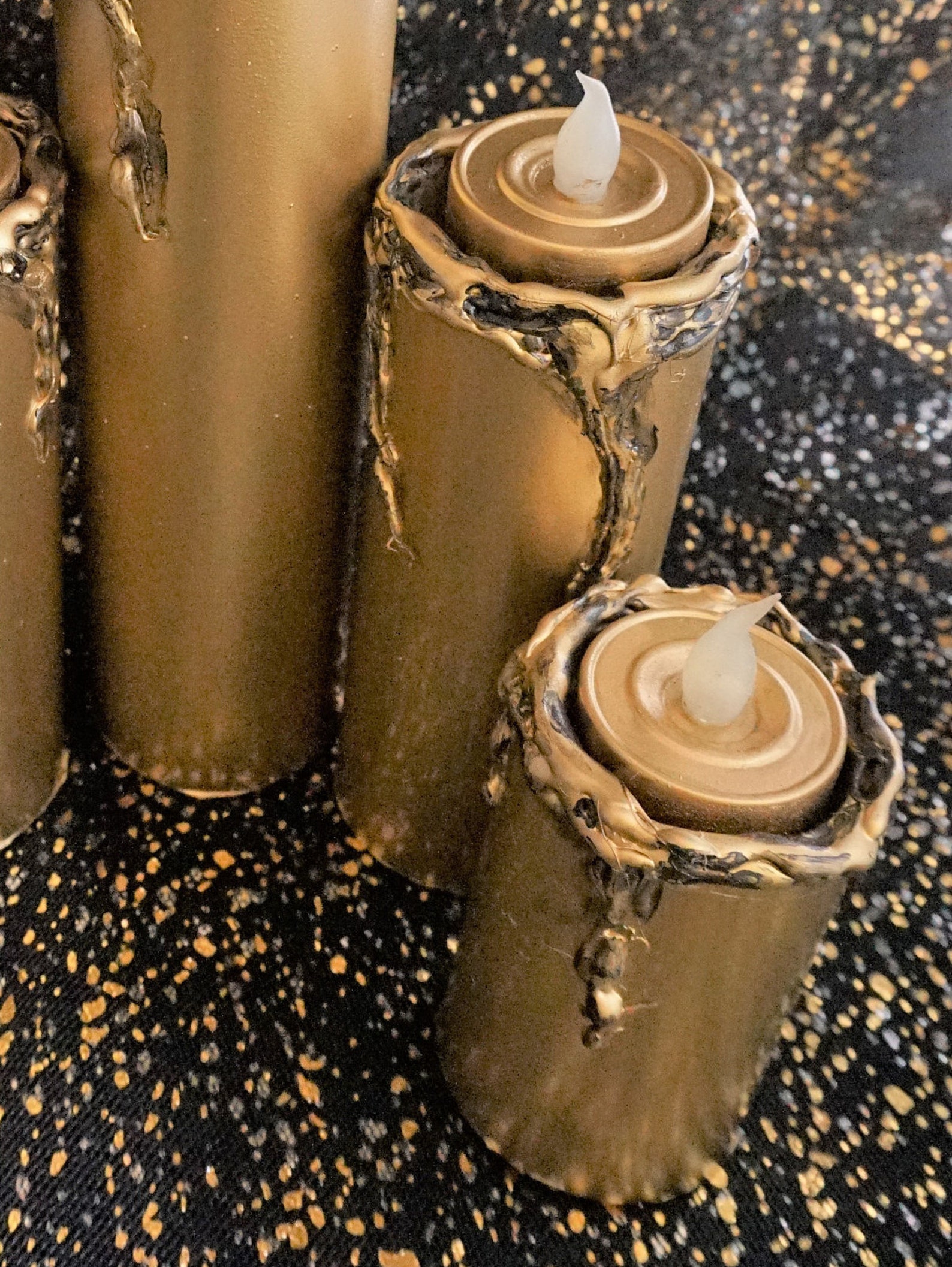 Gold LED Flameless Candle Set - Etsy