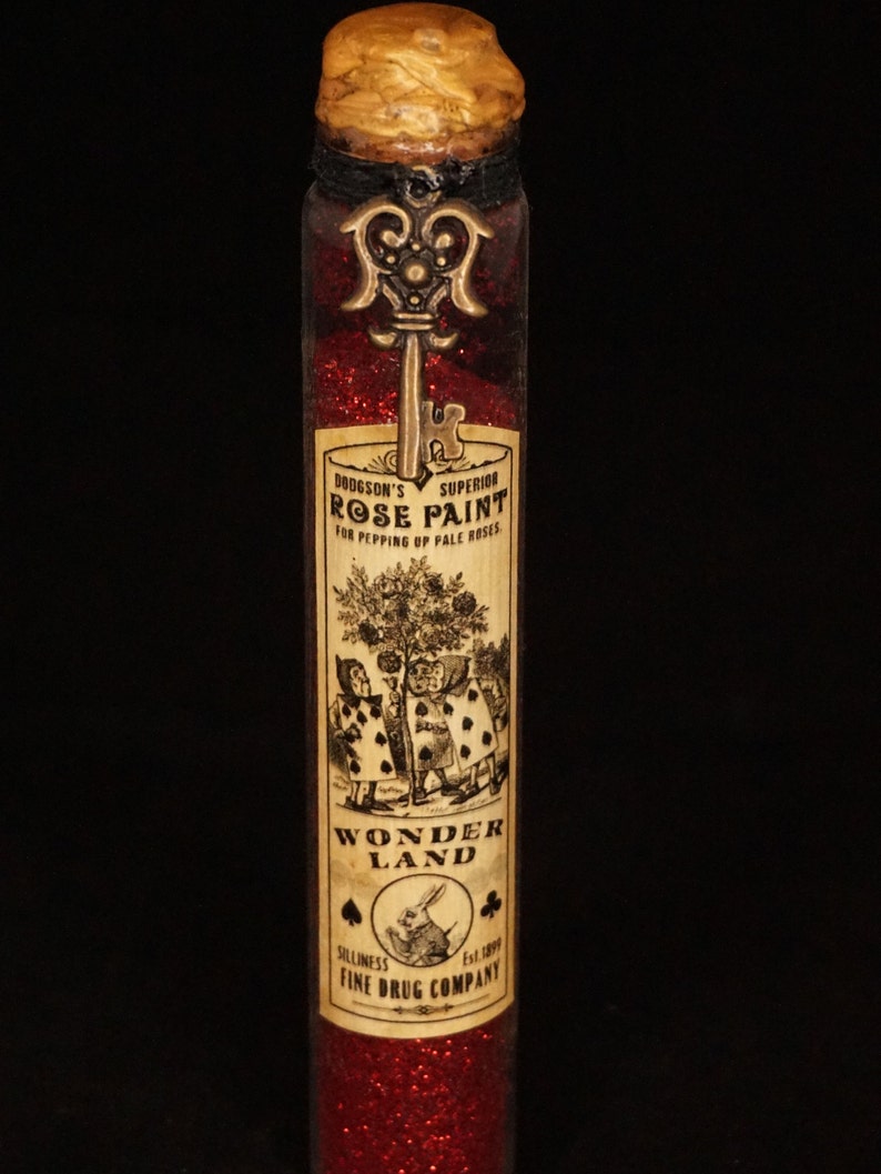 Alice in Wonderland Roses Test Tube Potion Bottle - Etsy