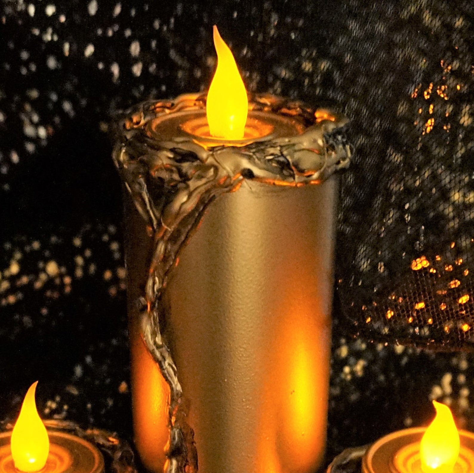 Gold LED Flameless Candle Set - Etsy