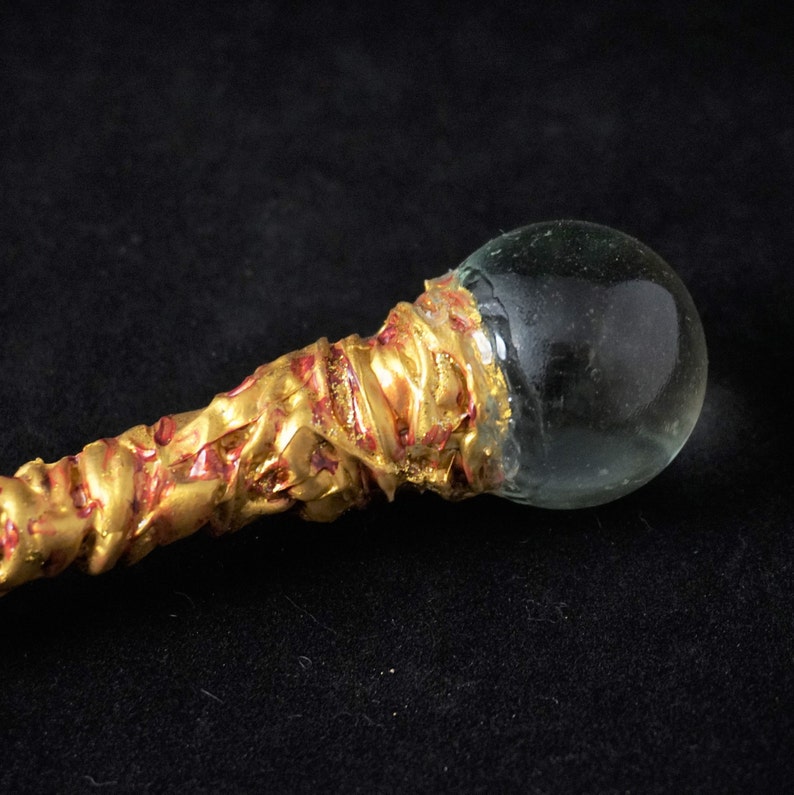 Gold Metallic Fairy Wand With Clear Marble - Etsy