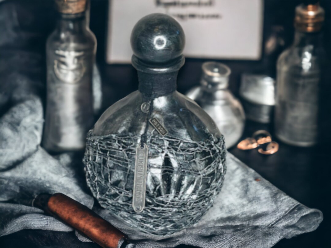 Black and Silver Potion Bottle 2 - Etsy
