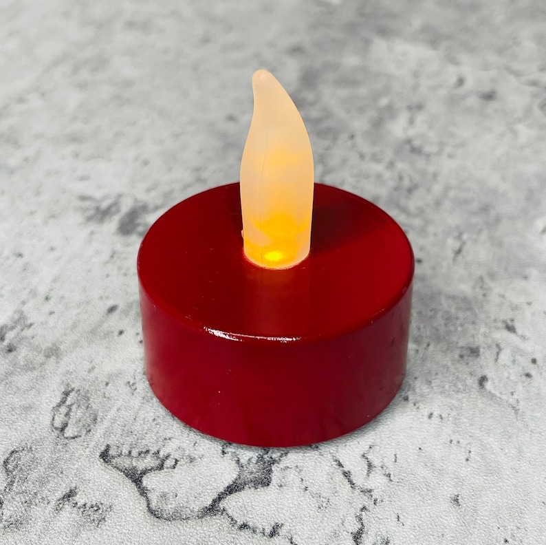 Red LED Flameless Candle Set - Etsy