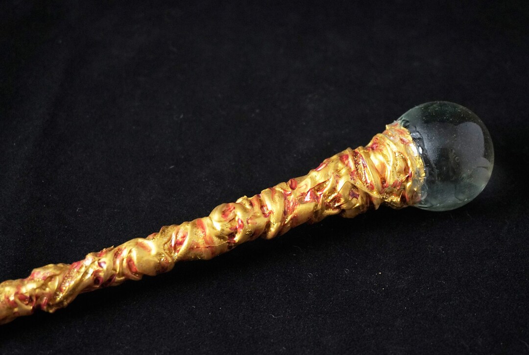 Gold Metallic Fairy Wand With Clear Marble - Etsy