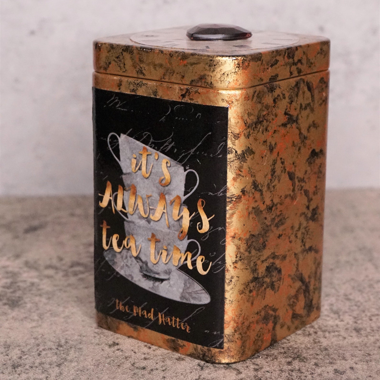 Gold Alice in Wonderland Decorative Tea Tin/storage Tin - Etsy