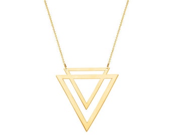 Gold Triangle Pendants 3 Pcs Outline Triangle Charm Gold
