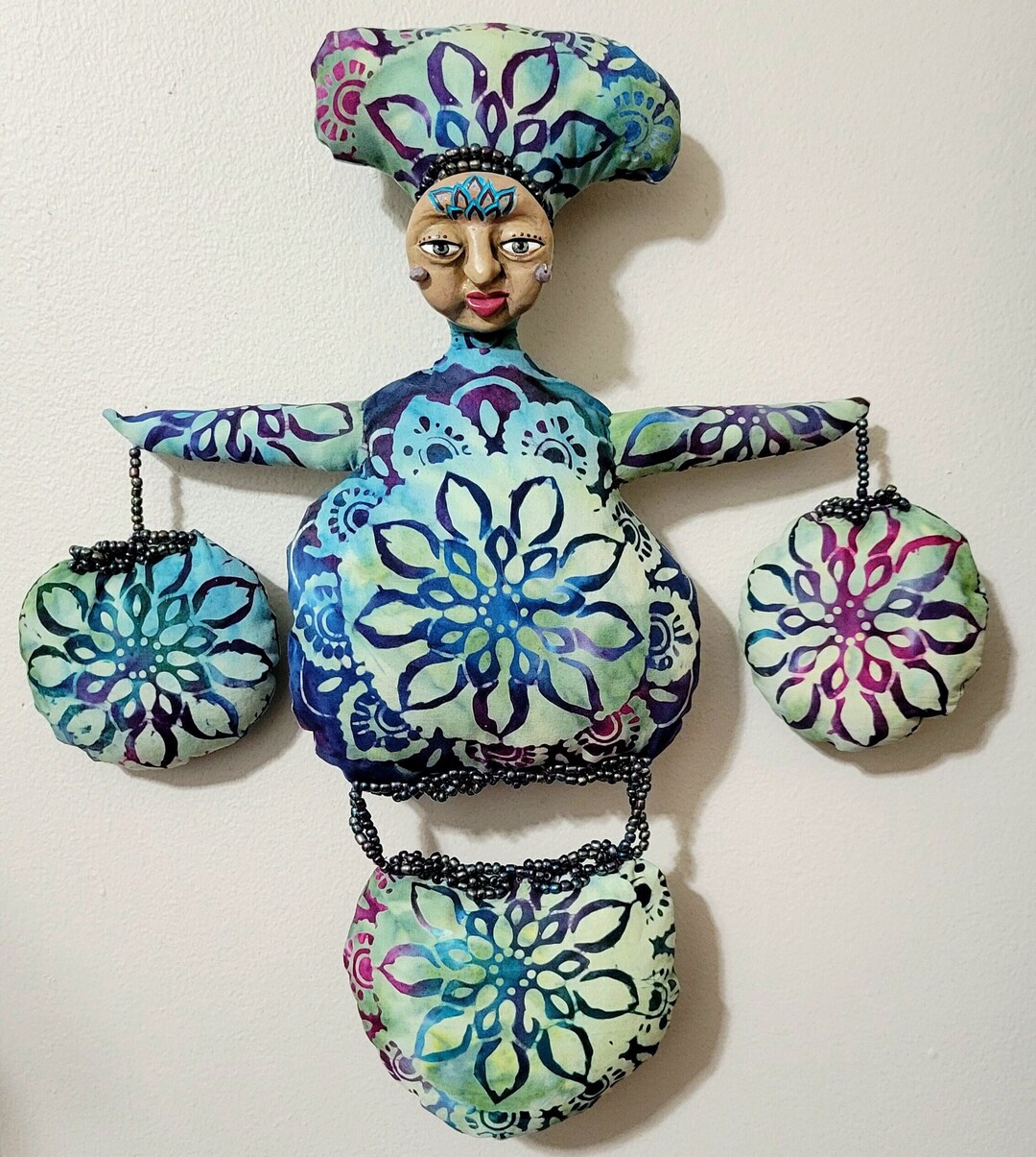Shades of Blue Beaded Art Doll Its All a Balancing Act - Etsy