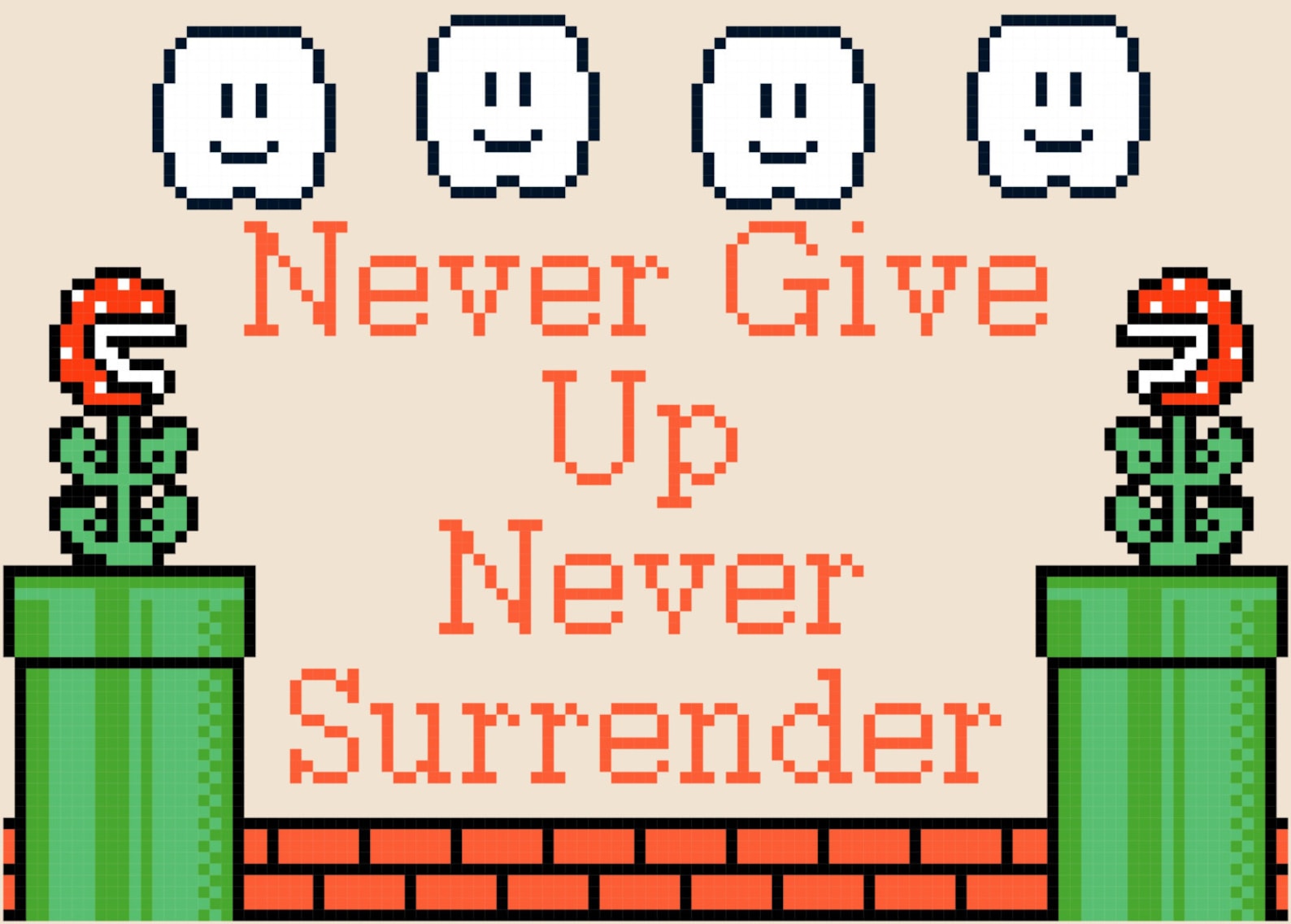 Never Give up Never Surrender Mario MC Chris Galaxy Quest - Etsy