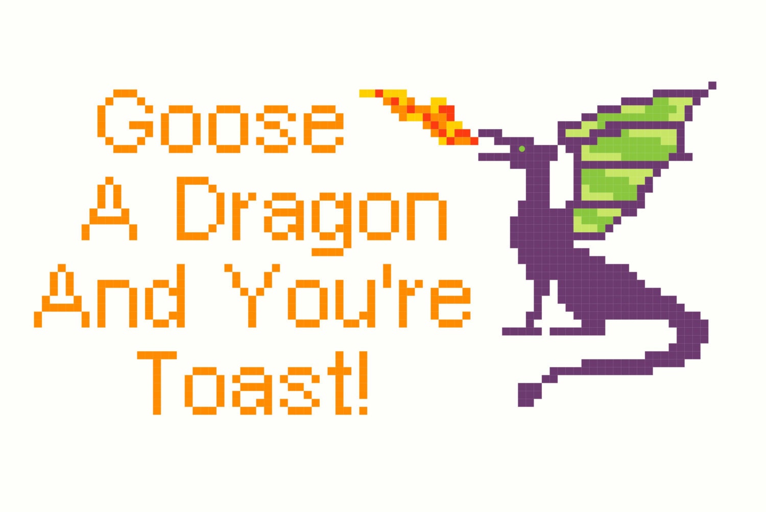 Goose a Dragon and You're Toast! Cross Stitch Pattern - Etsy