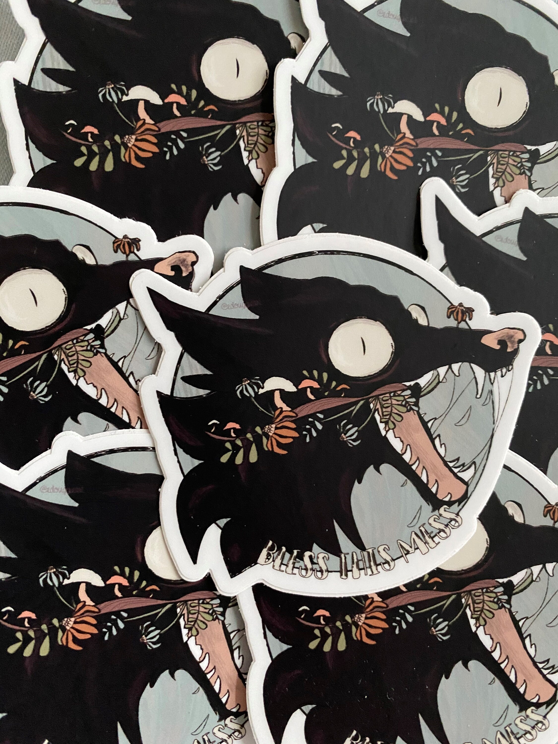 Bless This Mess Wolf Sticker Wolf Sticker Edgy Stickers | Etsy