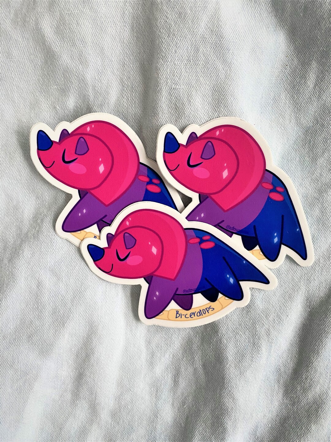 Original Bi-ceratops Sticker, Bisexual Sticker, LGBTQ, Pride, Bi ...