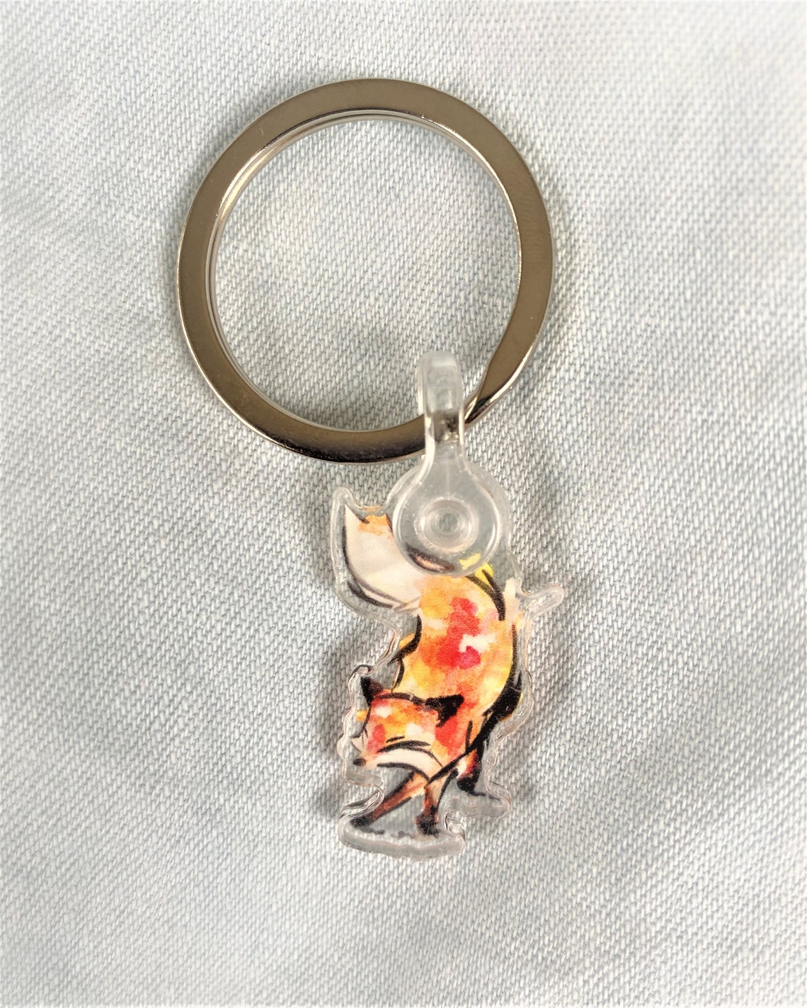 Watercolor Fox Keychain Fox Keychain Fox Gifts Keychain for - Etsy