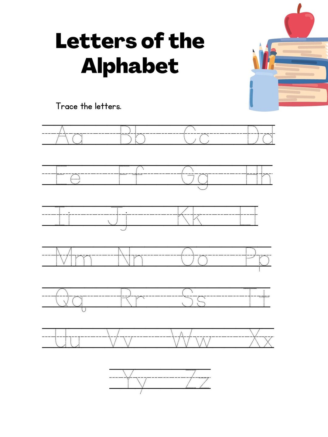 Printable Kids Alphabet Work Sheet - Etsy