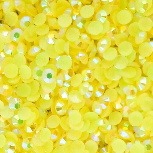 4mm AB Jelly Resin Rhinestones Bright Yellow Flat Backed - Etsy