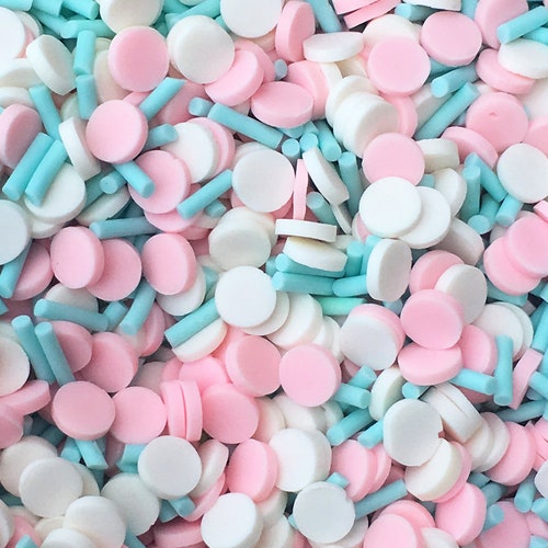 COTTON CANDY CHIP Confetti Mix Pink and Blue Sprinkles - Etsy