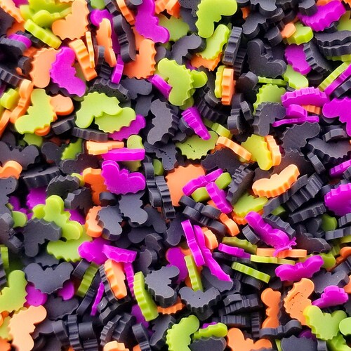 Bat-fetti Bats Halloween Polymer Sprinkles Spooky Faux - Etsy