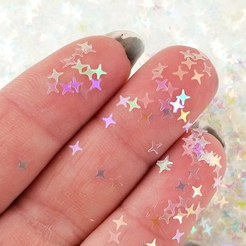 Clear Blue Iridescent Shift 4 Point Star Glitter Confetti - Etsy