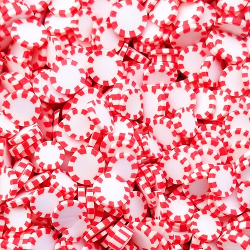 Red and White Peppermint Polymer Clay Dessert Candy Slice - Etsy