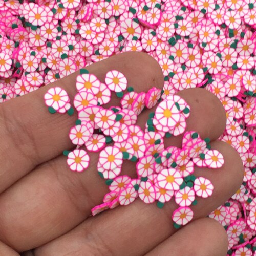 Hot Pink Polymer Clay Daisy Flower Sprinkles Fimo Fake - Etsy