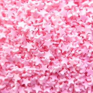 PASTEL PINK STAR Sprinkle Mix, Polymer Clay Fake Sprinkles, Fimo Fake ...