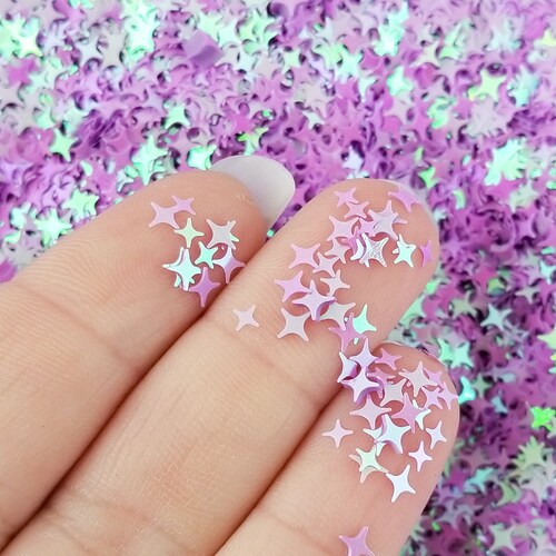 Clear Blue Iridescent Shift 4 Point Star Glitter Confetti | Etsy